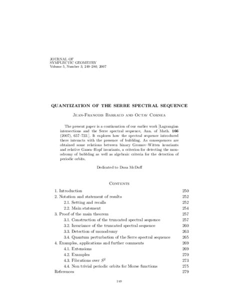 Pdf Quantization Of The Serre Spectral Sequence Octav Cornea