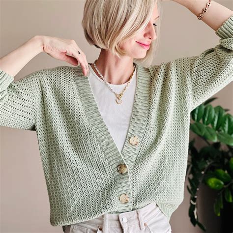 Lace Herringbone Cardigan Pdf Crochet Pattern Etsy