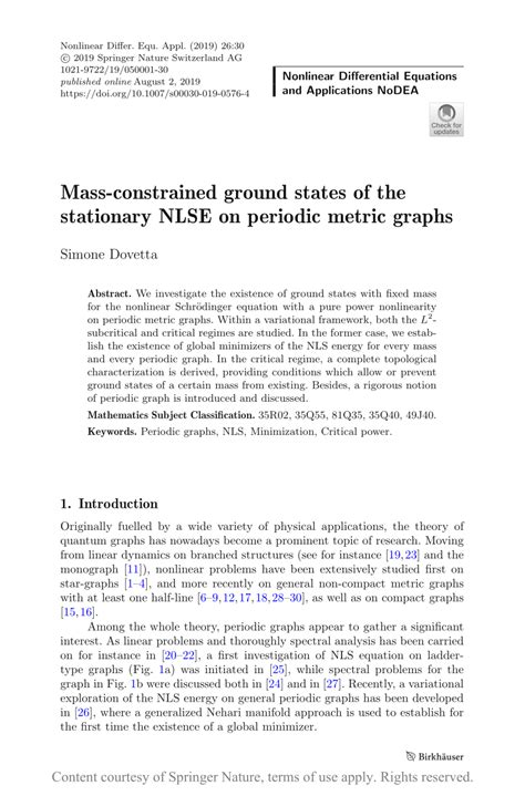 Mass Constrained Ground States Of The Stationary Nlse On Periodic