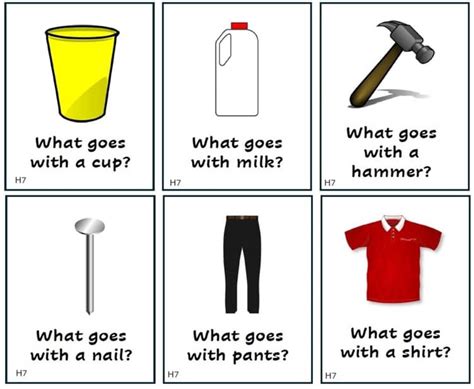 Intraverbal Associtations What Goes With Ablls R H7 Autism Aba Dtt