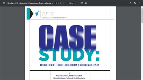 Absorption Of Testosterone Cream Via Scrotal Delivery 2018 Excel
