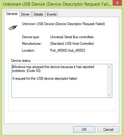 USB Not Recognized USB Device Not Recognized Error Code 43