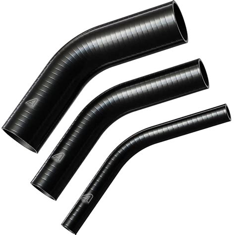Autosiliconehoses 45 Degree Silicone Elbow Hose Black 57mm High Temp