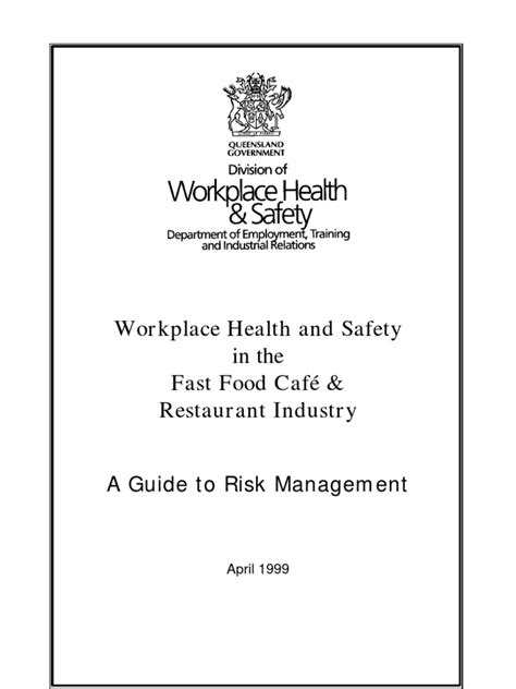 Workplace Health And Safety In Fast Food Cafe And Restaurant Industry