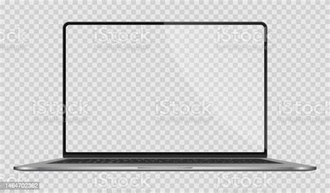 투명한 화면이 격리된 현실적인 Darkgrey 노트북 새로운 노트북 디스플레이를 엽니다 프로젝트 프리젠 테이션에 사용할 수 있습니다 빈 장치 모형 그룹과 레이어를 분리합니다