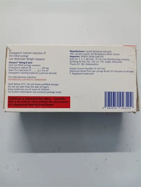 60 Mg Clexane Injection At Rs 550vial Clexane Injection In Visakhapatnam Id 25993141748