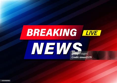 Live Breaking News Headline With Blue And Red Color Background High Res