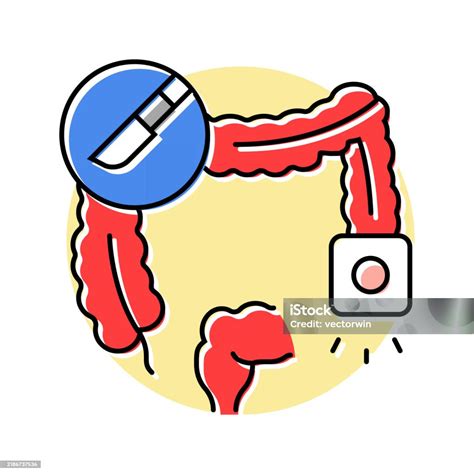 Colostomy Surgery Color Icon Vector Illustration Stock Illustration