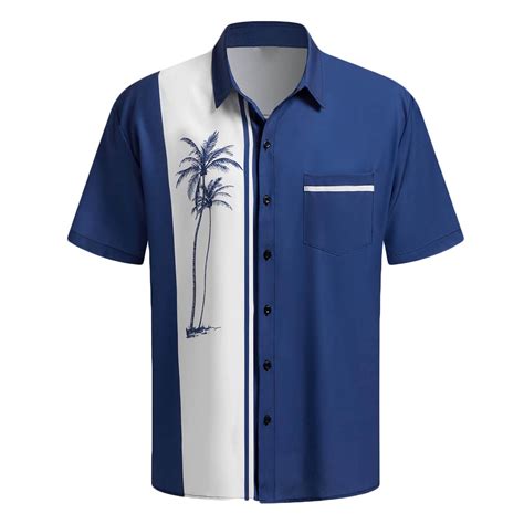 Apexfwdt Mens Big And Tall Bowling Hawaiian Shirt Vintage Casual