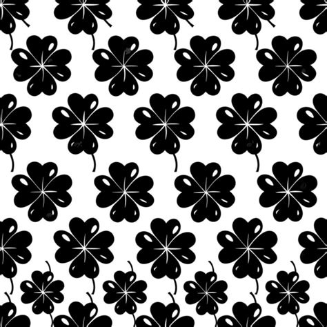 Download Elegant Black And White Clover Leaf Seamless Pattern Patterns