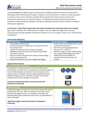 Fillable Online This Guide Highlights The Different Types Of Thermometers Available And