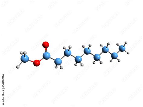 Ilustrace „ 3d Image Of Methyl Nonanoate Skeletal Formula Molecular