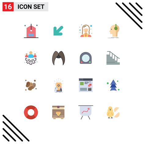 Stock Vector Icon Pack Of 16 Line Signs And Symbols For Group Producer Business Musician