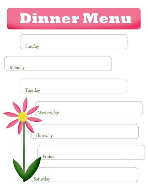 Blank Dinner Menu Template Pink Flower Design Floral Menu Design