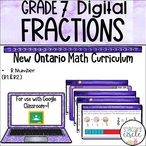 Grade 7 Fractions Unit Ontario Math Staceys Circle