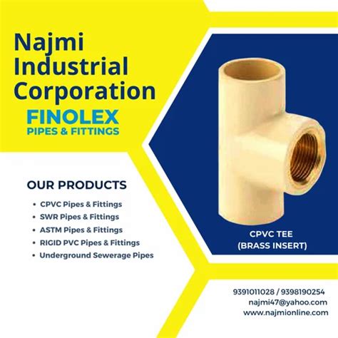 Cpvc Brass Insert Tee 05 Inch At ₹ 86piece In Hyderabad Id