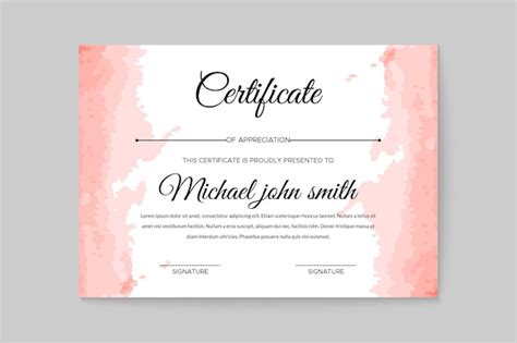 Premium Vector Watercolor Paper Texture Certificate Design
