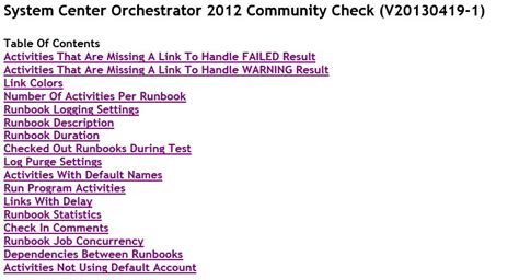 System Center Orchestrator 2012 Community Check Part Vi