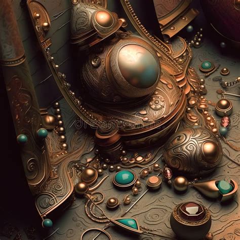 Metal Abstract Object Structure From Waves Particles Fluids And Spheres Stock Image Image Of