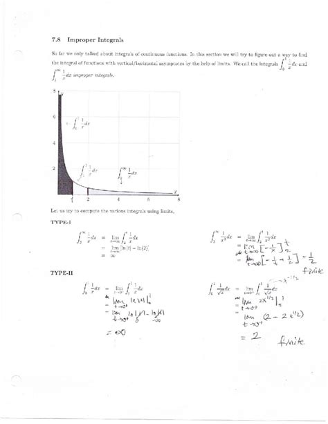 Improper Integrals Understanding Convergence And Divergence Ln7
