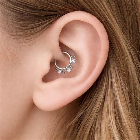 Daith Piercing Shiny Silver Leelavadee Jewelry