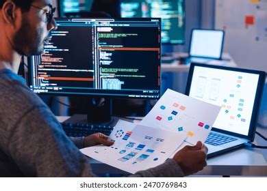 Indian Software Development Working On Coding Stock Photo