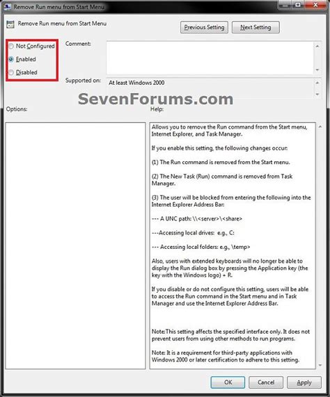 run command enable or disable tutorials