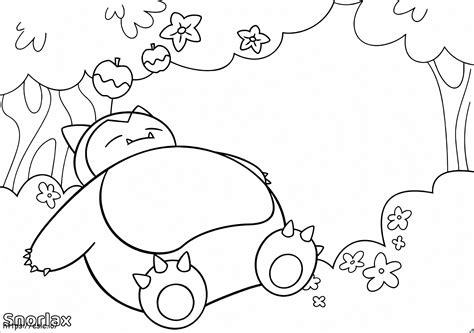 Snorlax Is Sleeping Coloring Page