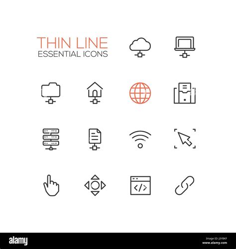 Network Data Modern Vector Single Thin Line Icons Set Stock Vector Image Art Alamy