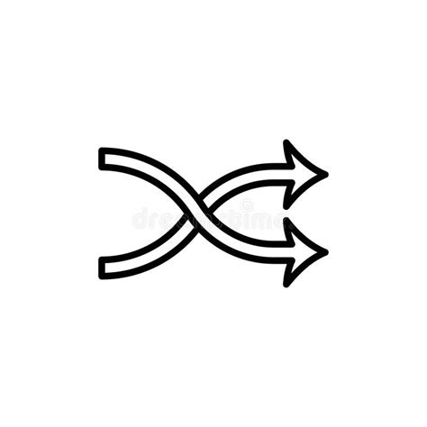 Shuffle Arrows Icon Ideal For Randomization And Music Playback Stock