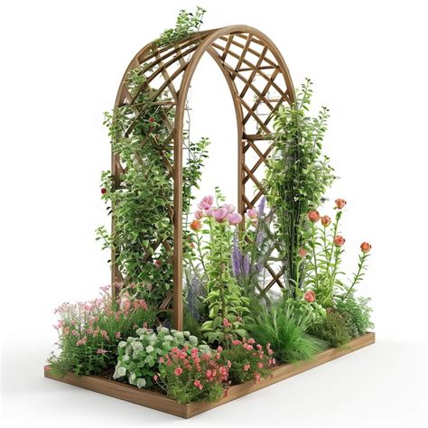 Beautiful Tulip Shaped Herb Garden Trellis Isolated On White Background Beautiful Tulip Shaped Herb Garden Trellis Isolated On White Background