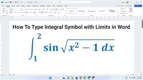 How To Type Integral Symbol With Limits In Word Words Integral Symbol Informative