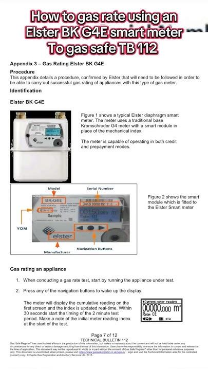 How To Gas Rate Using The Elster Bk G4e Smart Meter To Gas Safe Tb 112