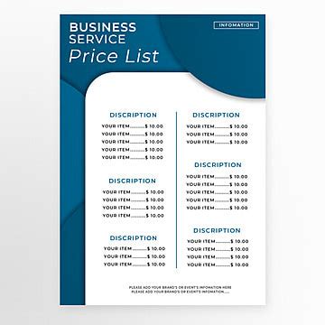 Price List Template Design