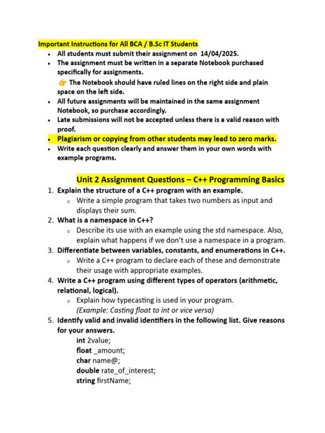1 Assignment For Bca And Bsc It Pdf