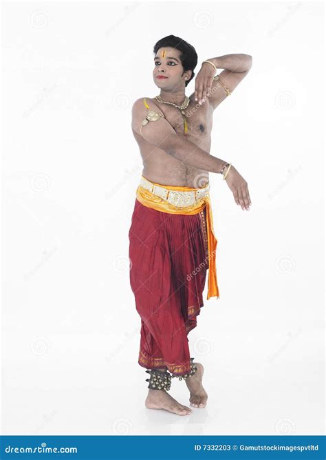 Indain Classical Male Dancer Stock Image Image Of Ethnic Body 7332203