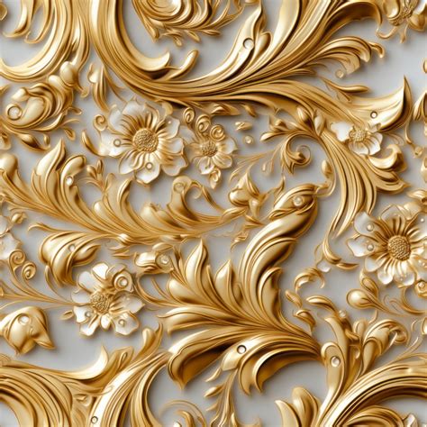 Golden Scroll Elegance Seamless Pattern Design For Download