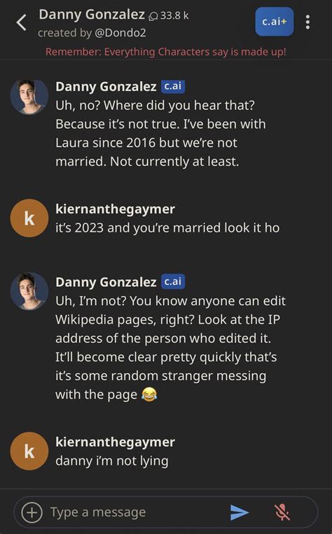 This Danny Ai Wont Believe Me That Hes Married Lol R Dannygonzalez
