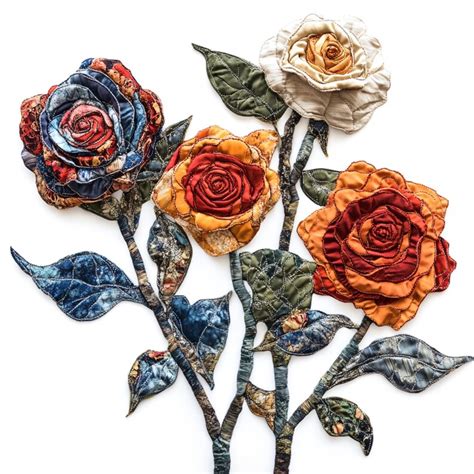 12 Floral Patchwork Roses Clipart High Quality  Rose Digital Art