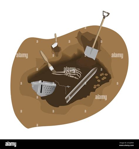 Archaeological Excavations Of The Crusader Knight With A Sword And Helmet And The Bones Of The