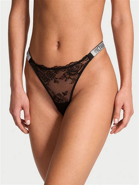 Black Brazilian Shine Strap Knickers Victorias Secret Uk