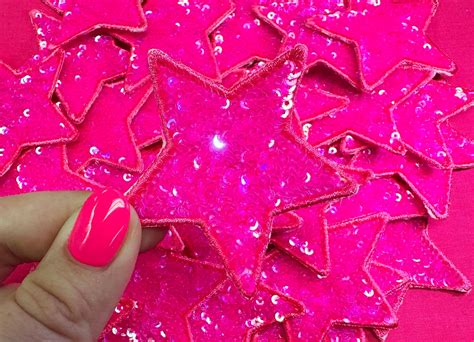 Sequin Star Iron On Patch Etsy