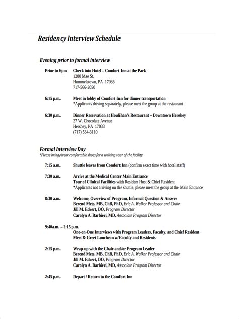 17 Interview Schedule Examples To Download