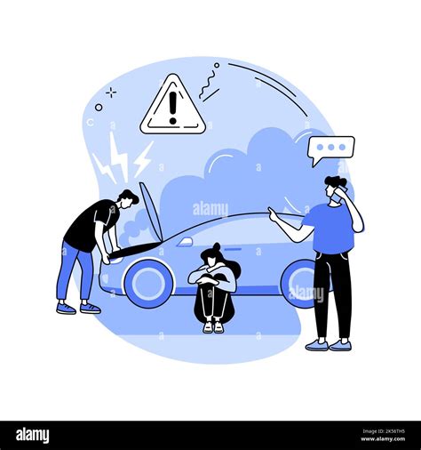 Car Problem Isolated Cartoon Vector Illustrations Stock Vector Image