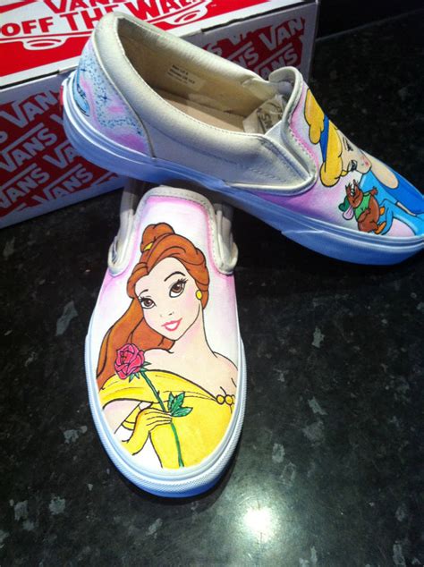 Belle And Cinderella Vans By Verybadthing On Deviantart