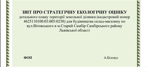 Звіт про стратегічну екологічну оцінку