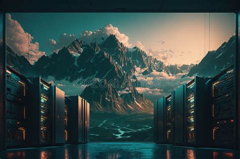 Massive Hidden Data Center Ai Generated Stock Illustration