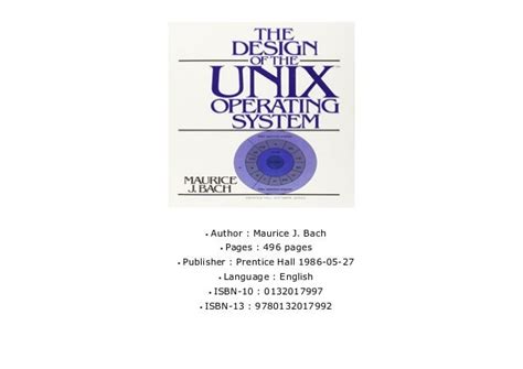 News Design Of The Unix Operating System United States Edition