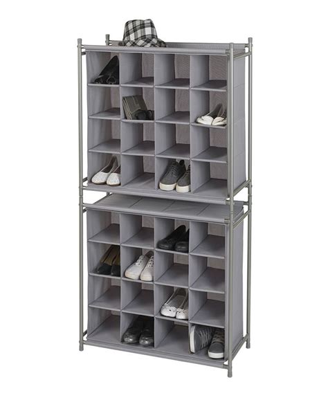 Neatfreak Harmony Twill Freestanding Stackable 16 Cubby Shoe Organizer