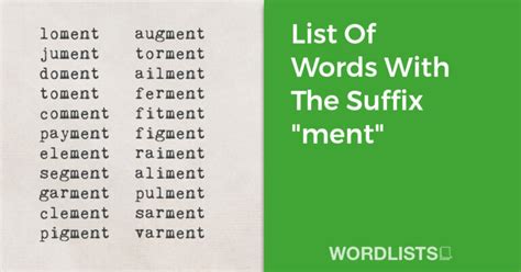 List Of Words With The Suffix In